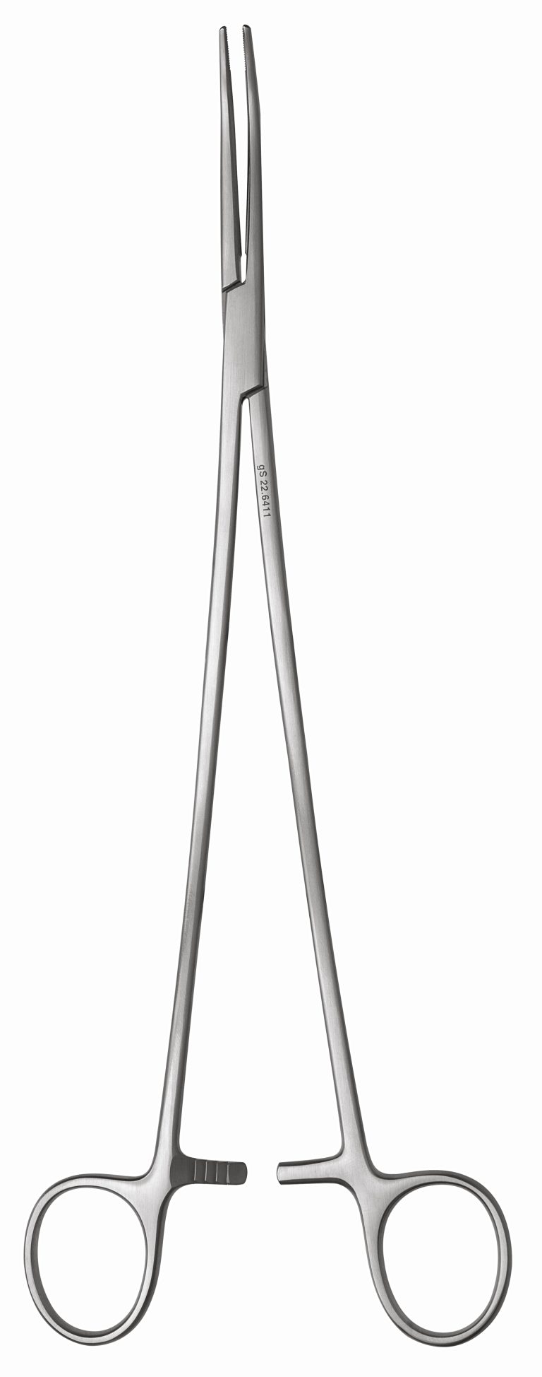 Collier-Anderson Forceps 11", curved, longitudinal serrations, cross ...
