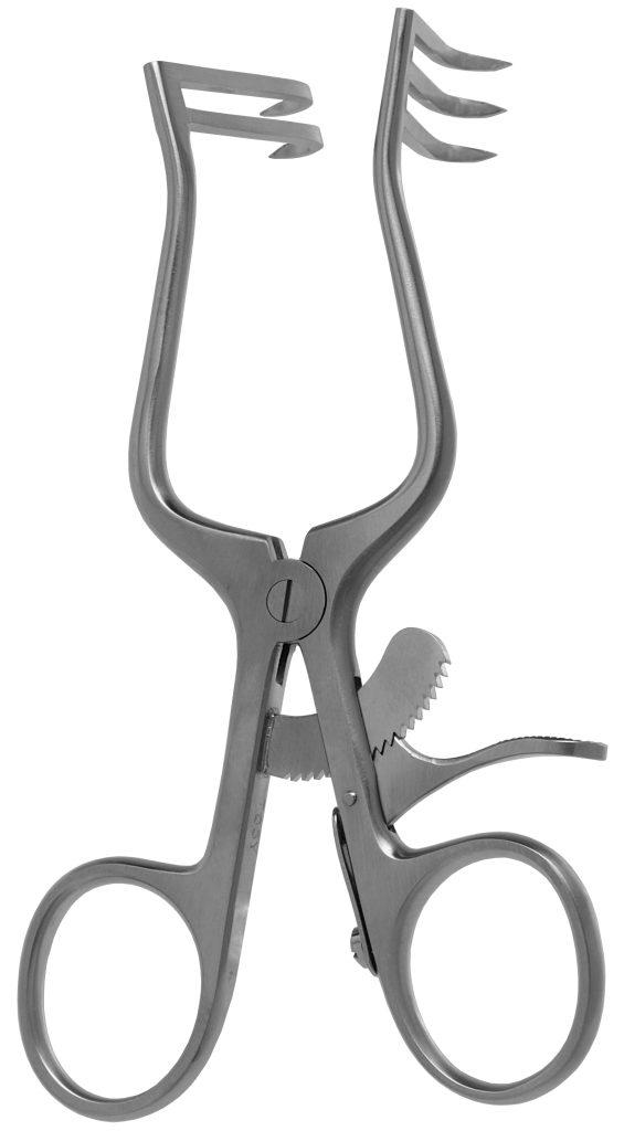 gRetractor, Weitlaner 4 1/2", blunt, 2x3, 25mm depth - gSource