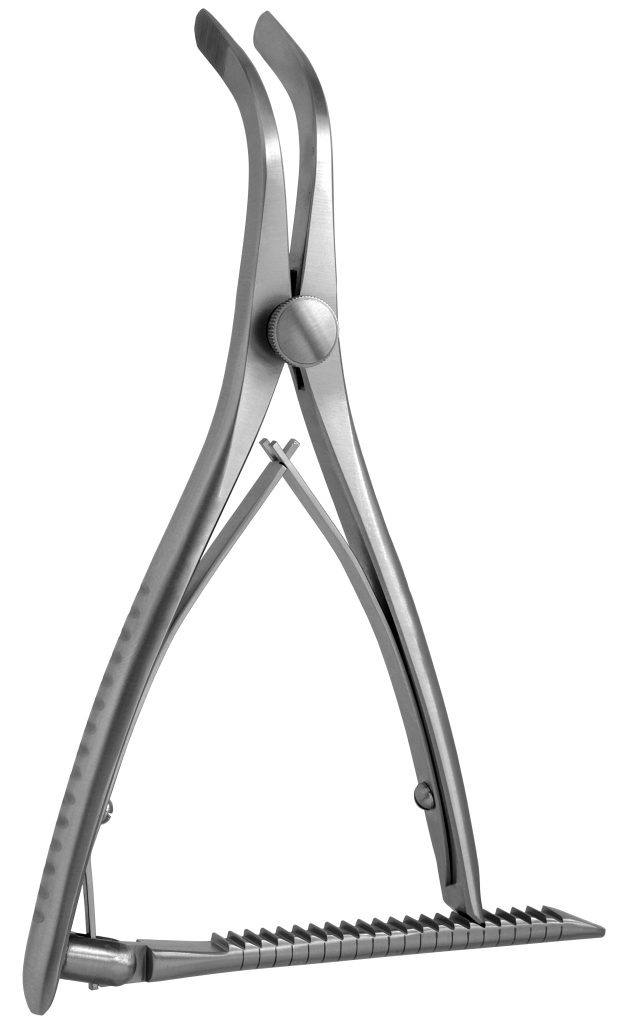 Saxena-Style Retractor 6 1/2", straight serrated end, calibrated ...