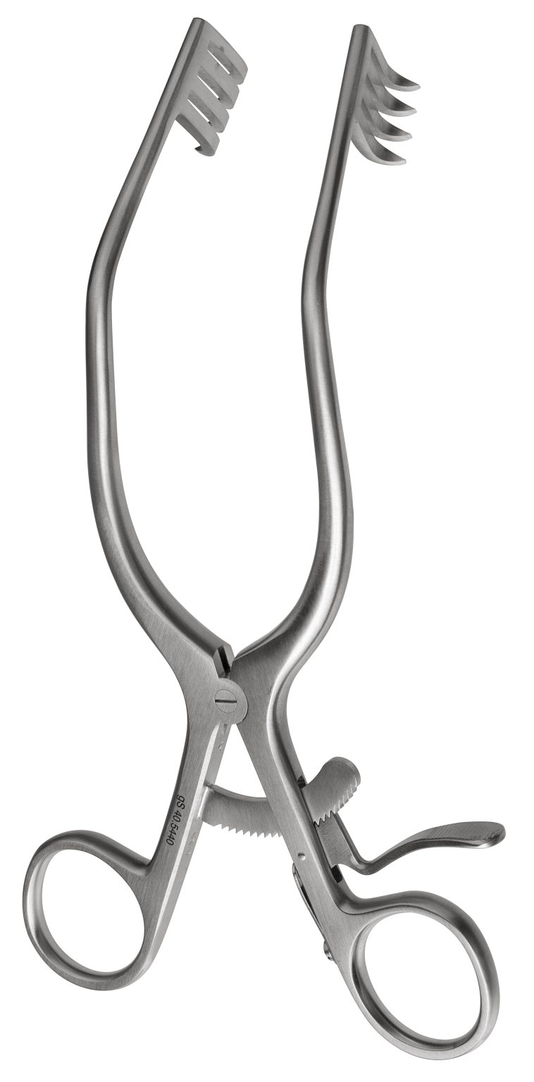Adson Retractor 7 1/2" angled sharp 4x4 - gSource