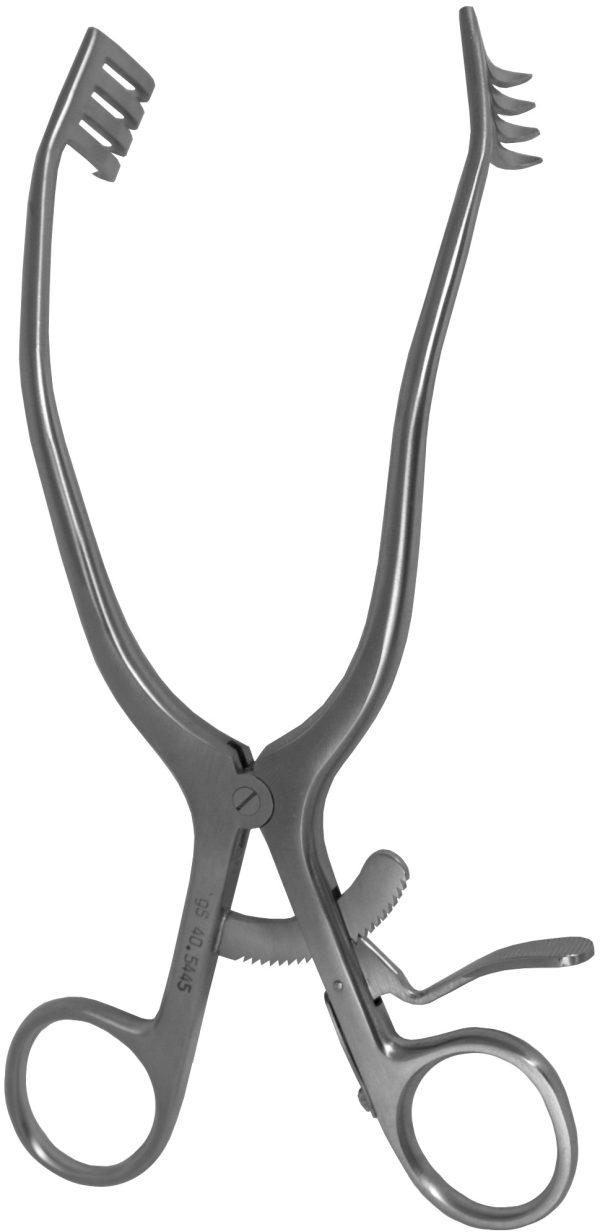 Adson Retractor 7 1/2", angled 35/20 degree, 4x4 sharp - gSource
